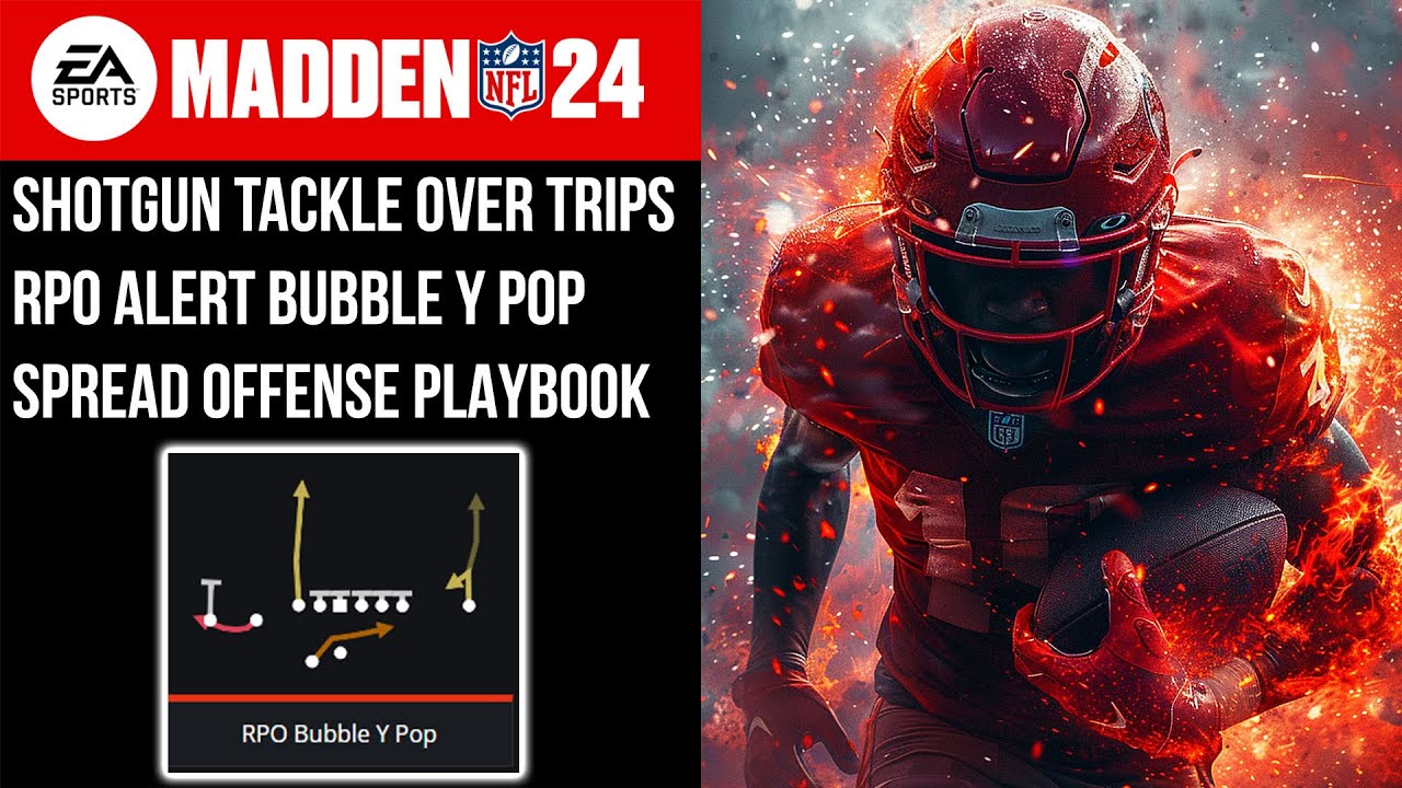 MADDEN 24 SHOTGUN TACKLE OVER TRIPS RPO ALERT BUBBLE Y POP SPREAD ...