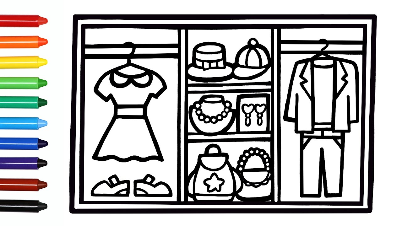 Glitter Closet drawing and coloring for kids │ Learn colors │WOW POP ...