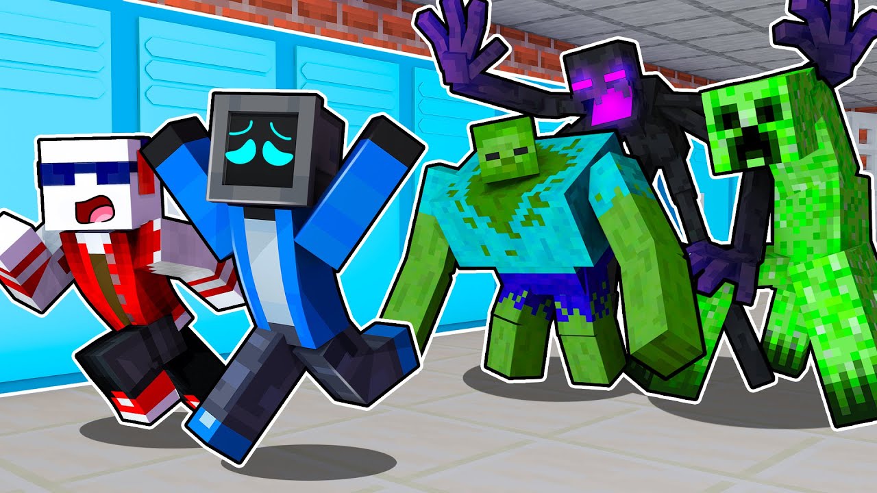 Escape from MUTANT MOBS SCHOOL in Minecraft! - YouTube