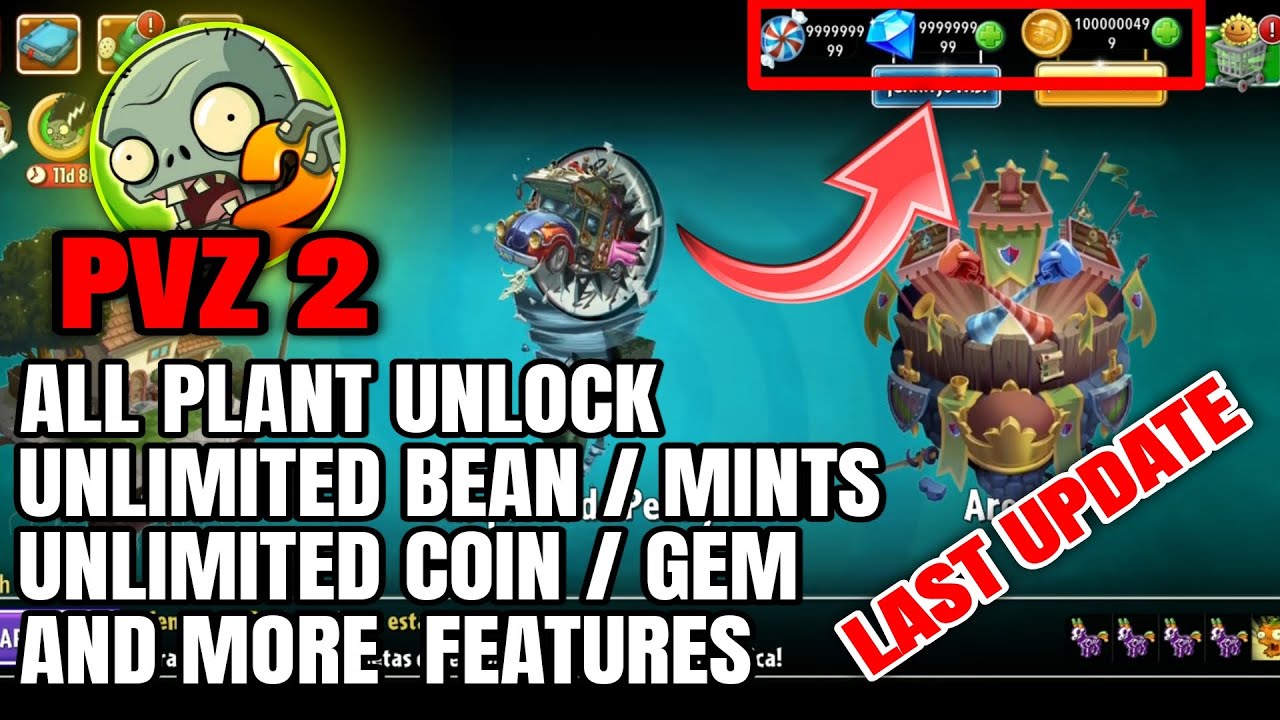 Plants vs Zombies 2 Mod Apk 2025 | Unlimited Money, Gems & All Plants ...