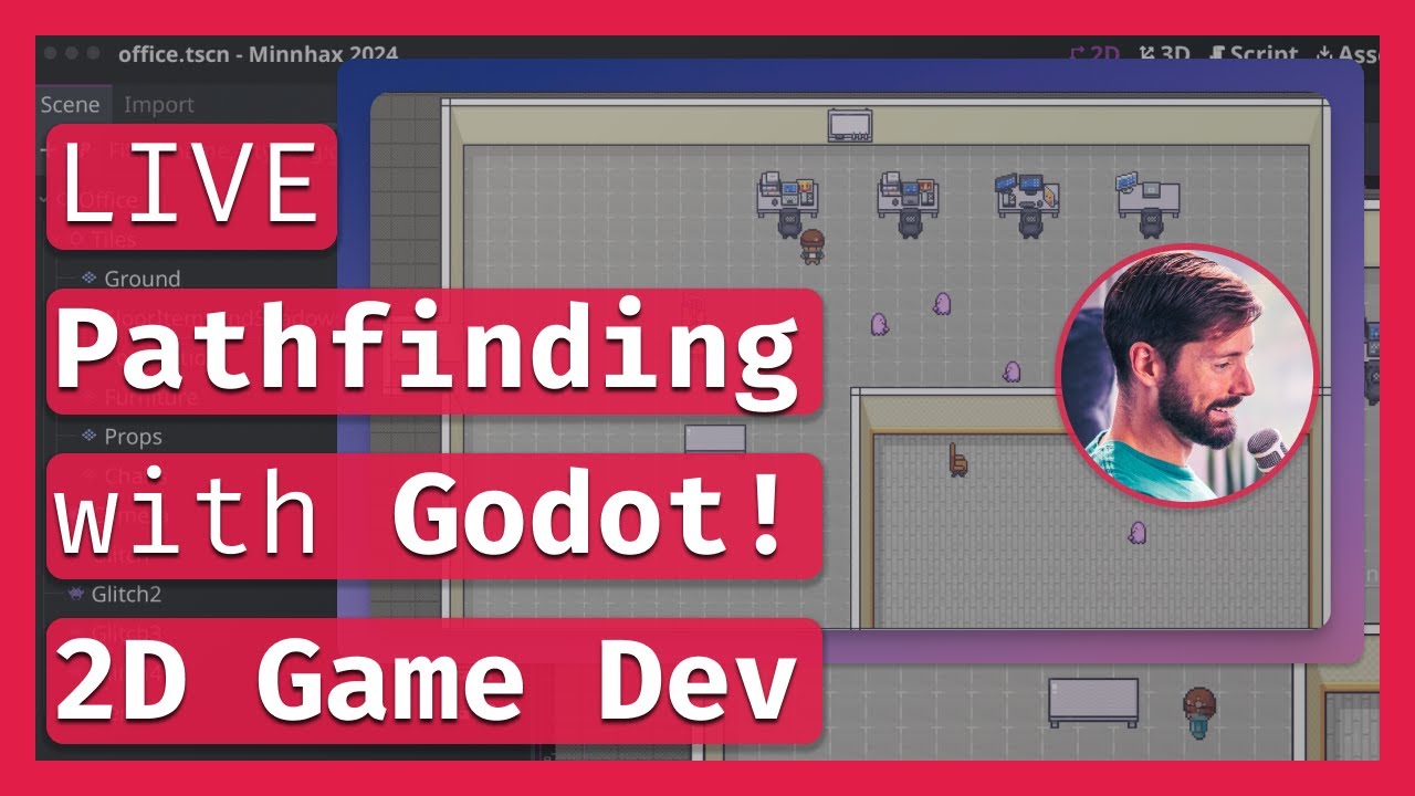 Pathfinding With Godot Enemy Ai 🤖 2d Game Dev For The Minnhax Gamejam 🔴 Live Coding And Chill