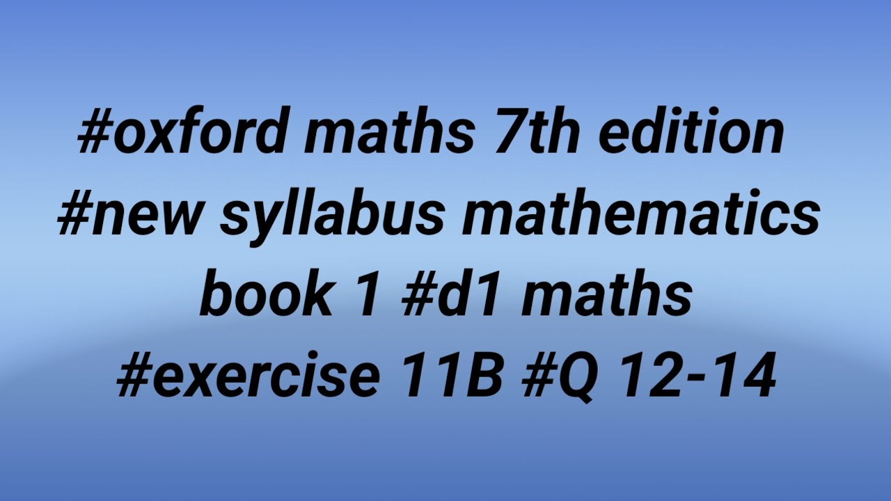 #oxford maths 7th edition #new syllabus mathematics book1 #d1 maths # ...