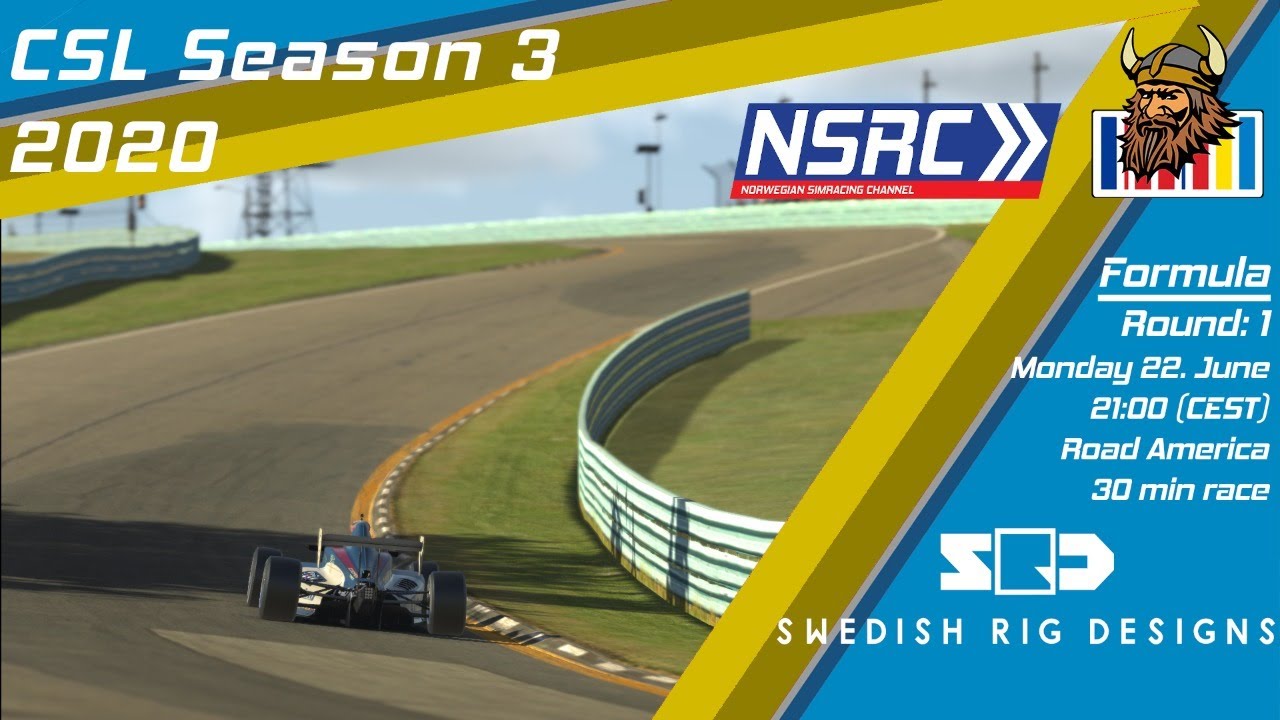 CSL Formula Series S3 Race 1/6 @ Road America 4K - YouTube