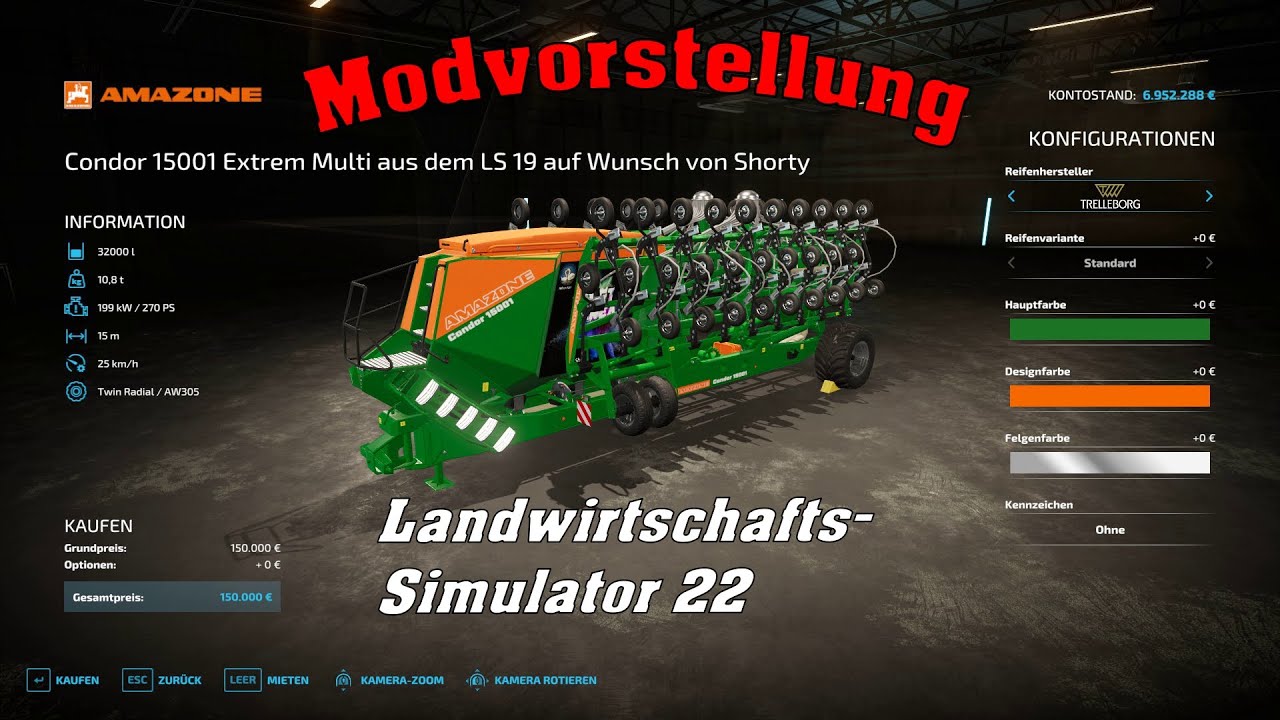 LS 22 Modvorstellung AMAZONE Condor 15001 von Thunder01 - YouTube