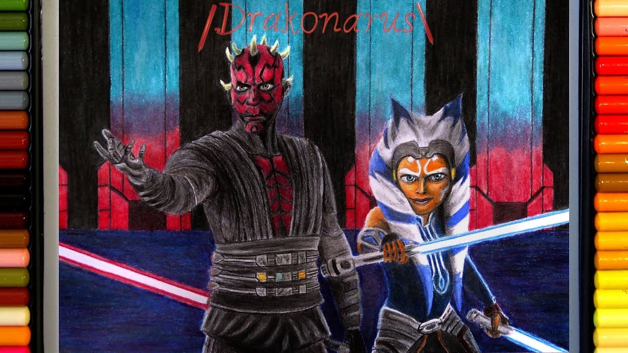 Drawing Darth Maul & Ahsoka Tano - Star Wars: The Clone Wars [4K/UHD ...