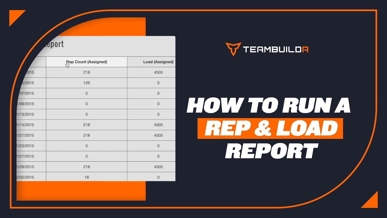 How to Run a Rep & Load Report - YouTube