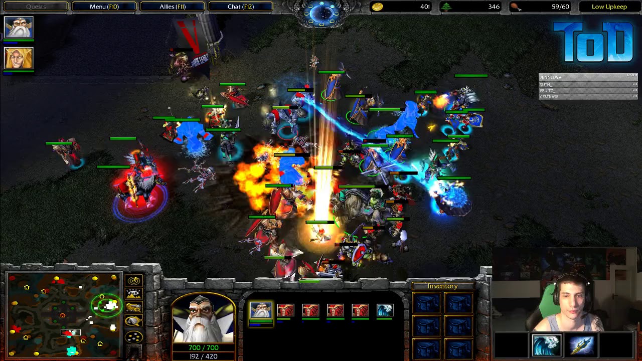 Warcraft III #291 - ToD & Grubby 2v2 vs Human&Orc (Lost Temple) - YouTube