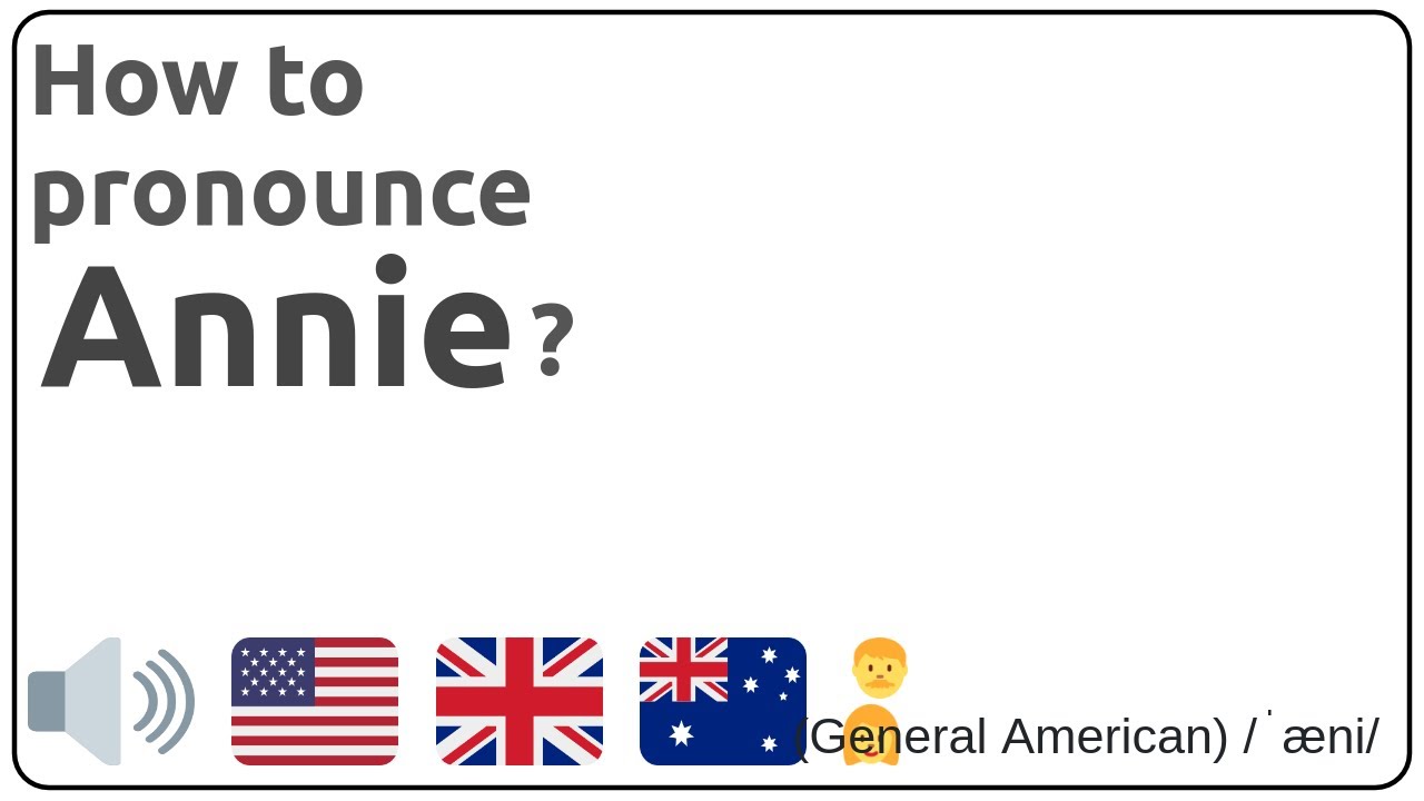 How to pronounce Annie in english? - YouTube