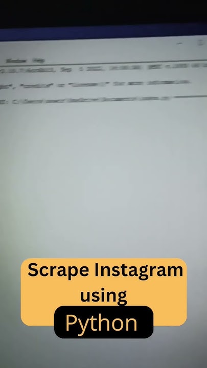 Scrape Instagram using Python|| Python.. #shorts - YouTube