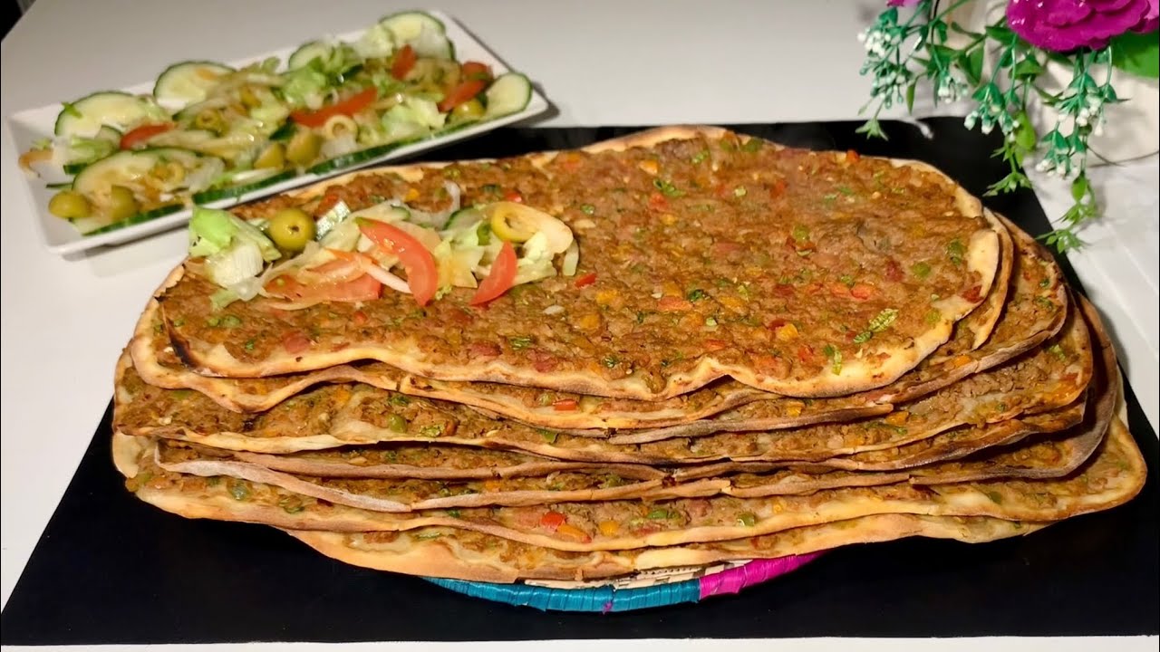 How To Make Lahmacun Recipe Made With Meat - YouTube
