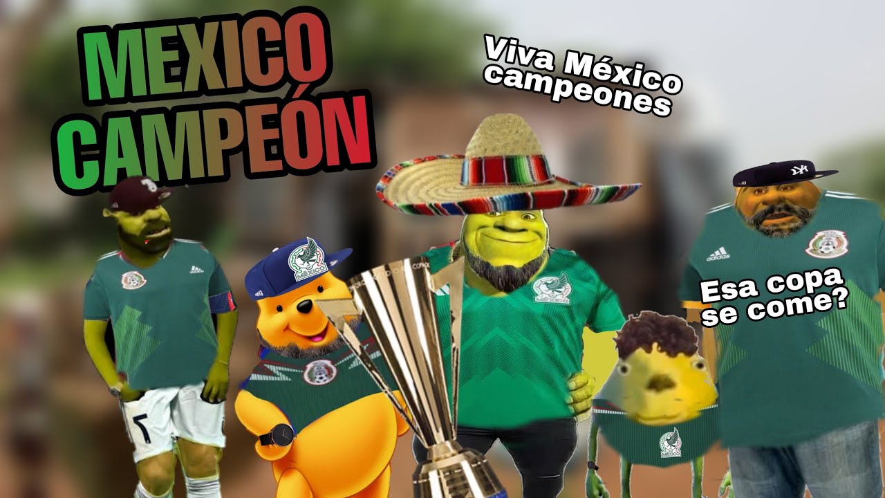 Shrek buchon CELEBRA por que mexico GANO la COPA ORO - YouTube