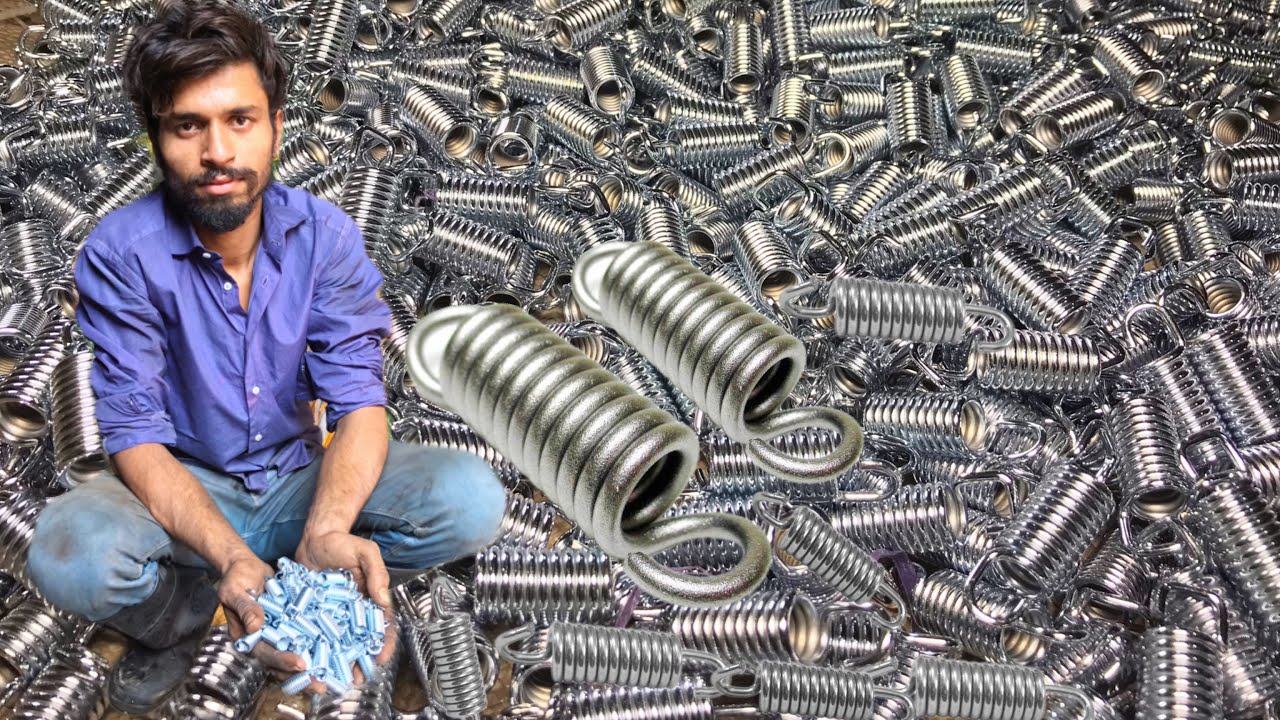 Manufacturing Process of Motorcycle Spring || Production of Heavy Bike ...