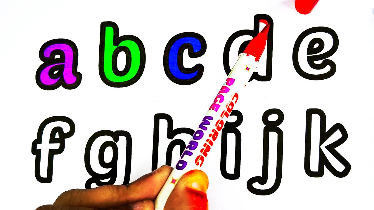 Learn ABCD Coloring 🎨| Cute Alphabet Learning for Kids | Coloring Page ...