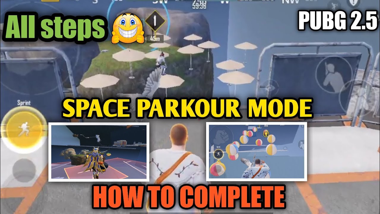 All steps || New Parkour space mode pubg 2.5 || how to complete # ...