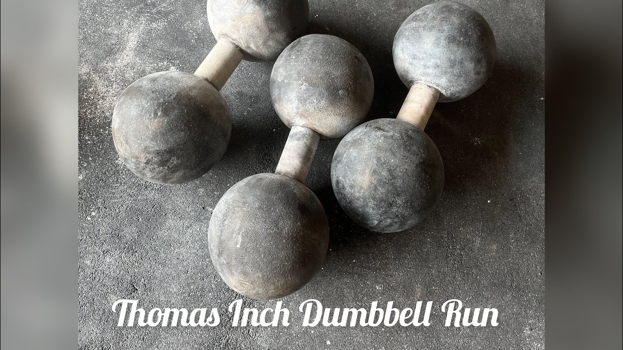 Lifting 180,177,172,154,143,100lb Thomas Inch Dumbbells - YouTube