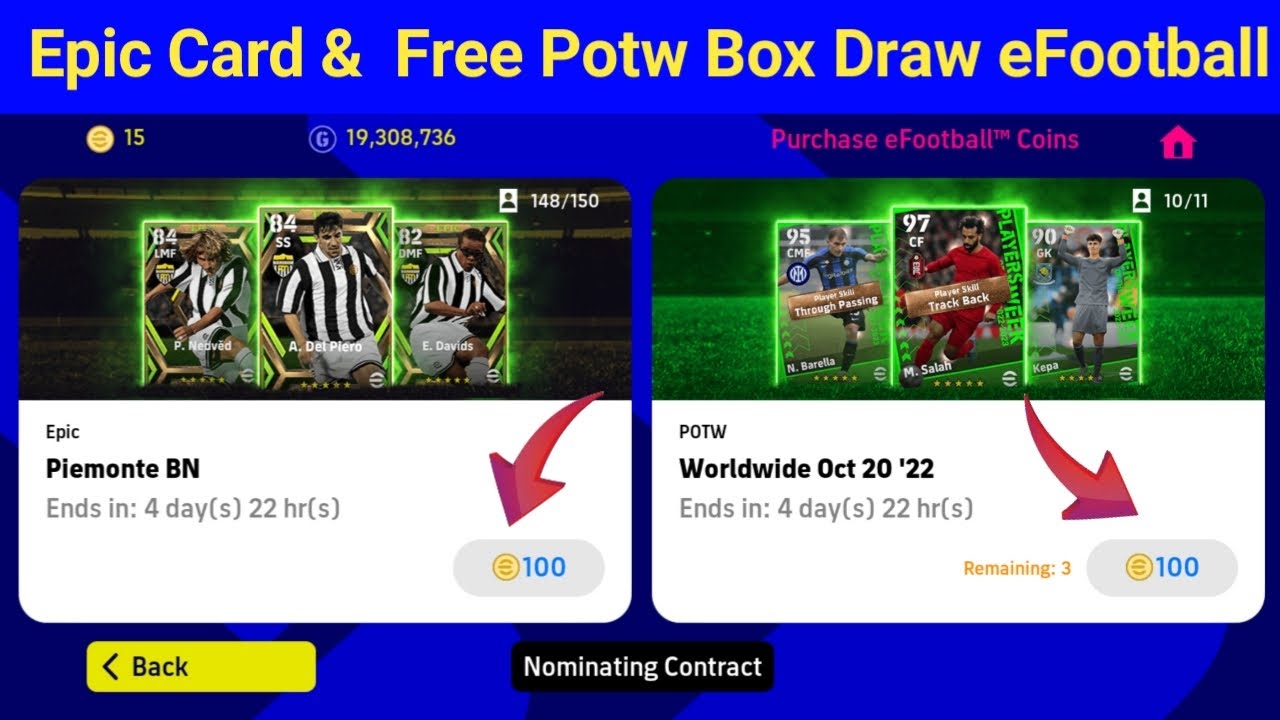 Epic Card & Free Potw Box Draw Efootball 2023 Mobile - YouTube