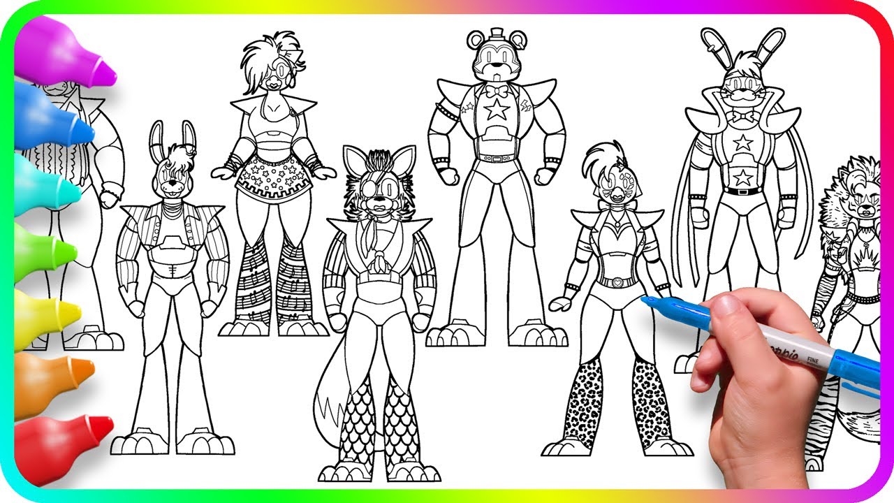 Five Nights at Freddy's Coloring Pages - Glam Rocks / How To Color All ...
