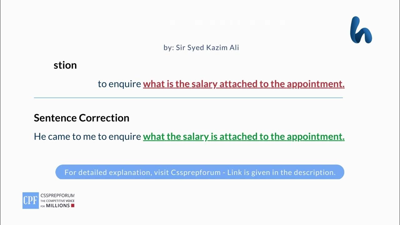 This year, he will sit in the CSS examination. | CSS 2023 Sentence Correction - YouTube