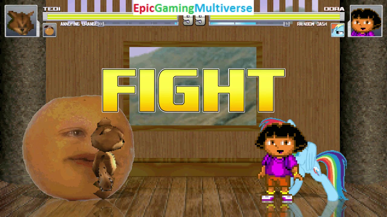 Tedi The Robotic Teddy Bear And Annoying Orange VS Dora And Rainbow ...