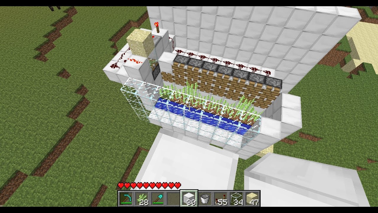 Minecraft Beta 1.7.3 | How to make AUTO sugarcane farm! - YouTube