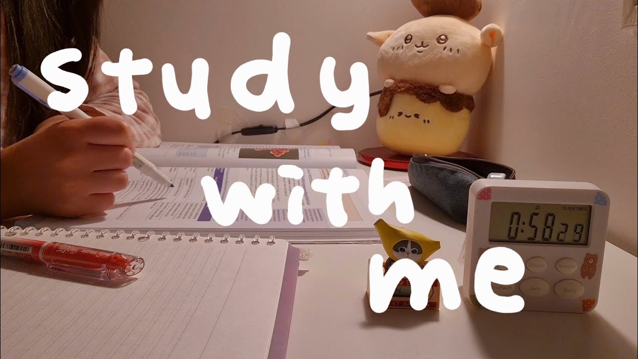 study w me [ 60 mins ] /no bgm 🍤 - YouTube