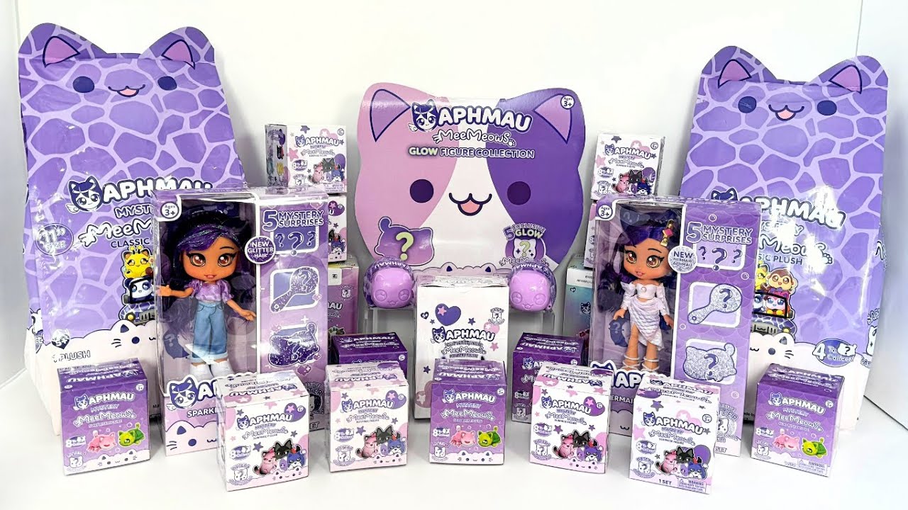 ASMR Huge APHMAU MeeMeow Plush Mystery Toys Oddly Satisfying Unboxing ...