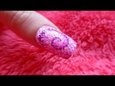 🌞 Batik Nail Art 🌞 (Pink & Violet Tie Dye Nails) - YouTube