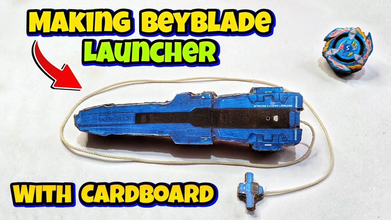 Making Beyblade X String Launcher 🤩| Cardboard Beyblade Launcher - YouTube