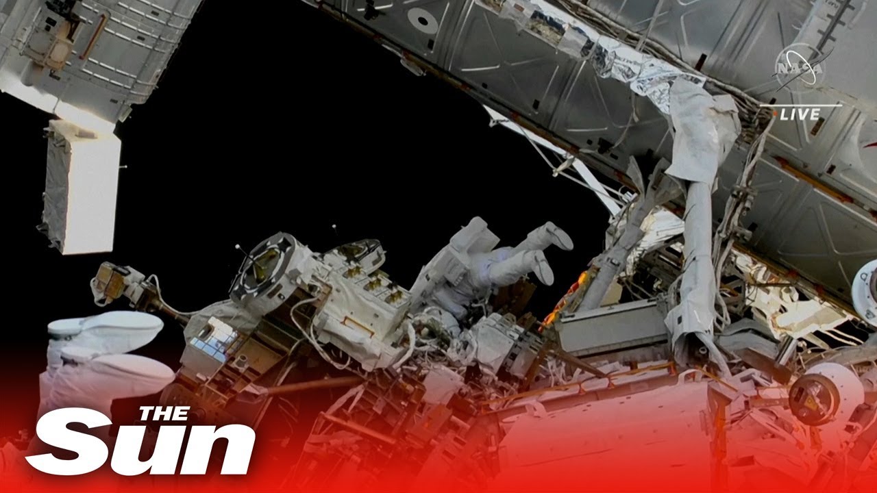 NASA and UAE astronauts take spacewalk to upgrade station power - YouTube