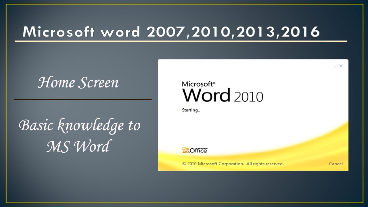 Basic knowledge to MS word 2010 || Home Screen tools in Hindi || MS ...