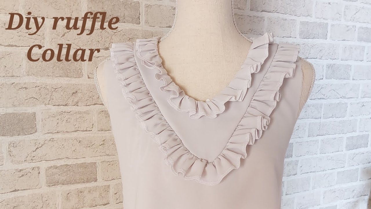 😍 Easy way to sew and design the collar with ruffle - YouTube