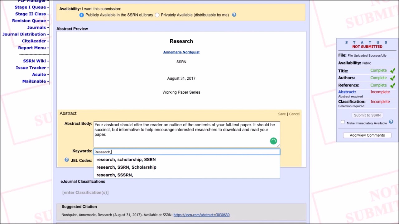 How To Submit A Paper To SSRN - YouTube
