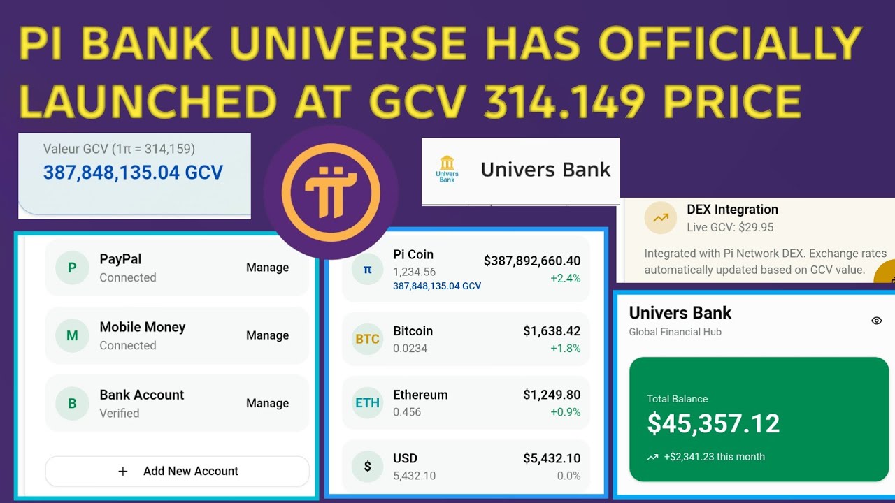 PI BANK UNIVERSE HAS OFFICIALLY LAUNCHED AT GCV 314.149 PRICE - YouTube