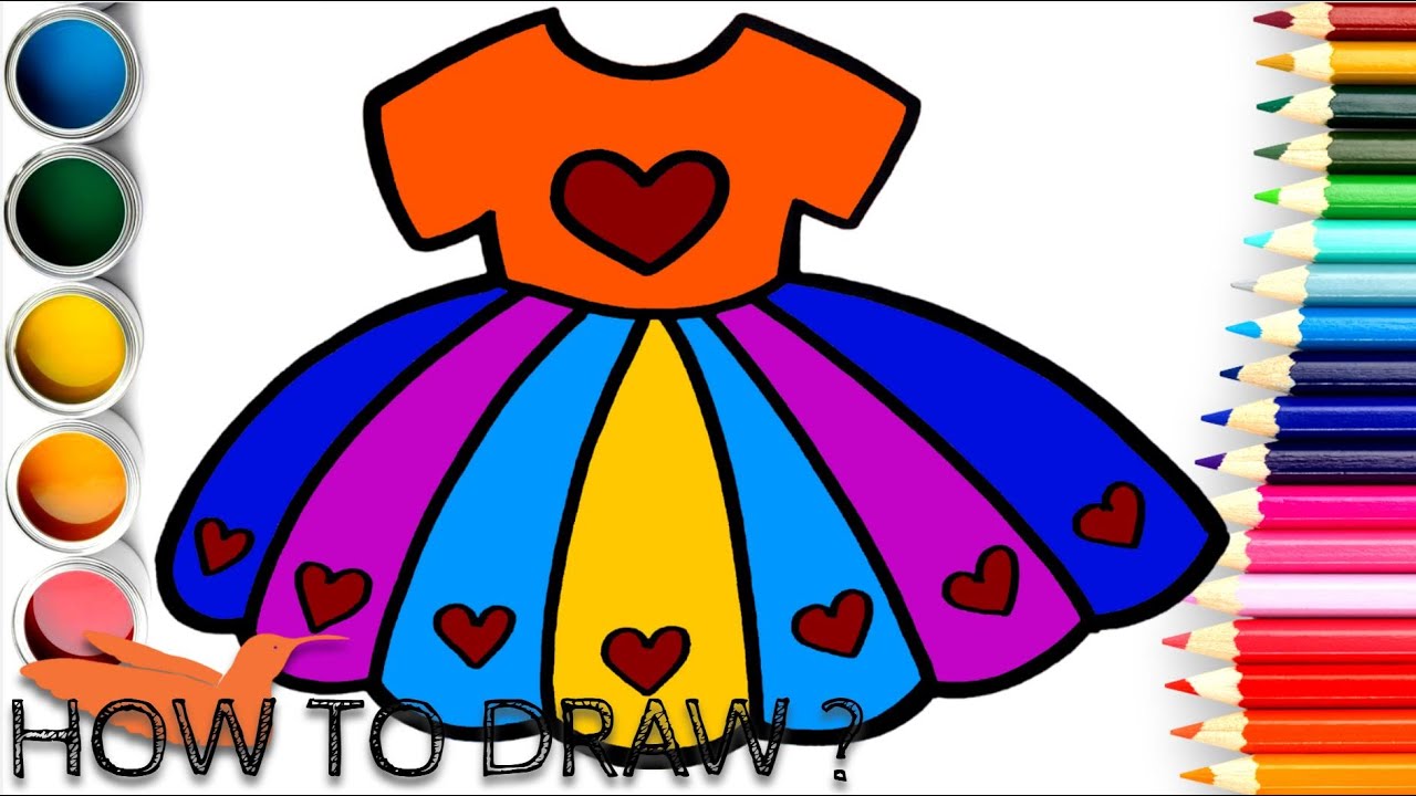 How to DRAW a PRINCESS' DRESS EASILY | Drawing lesson step by step for ...