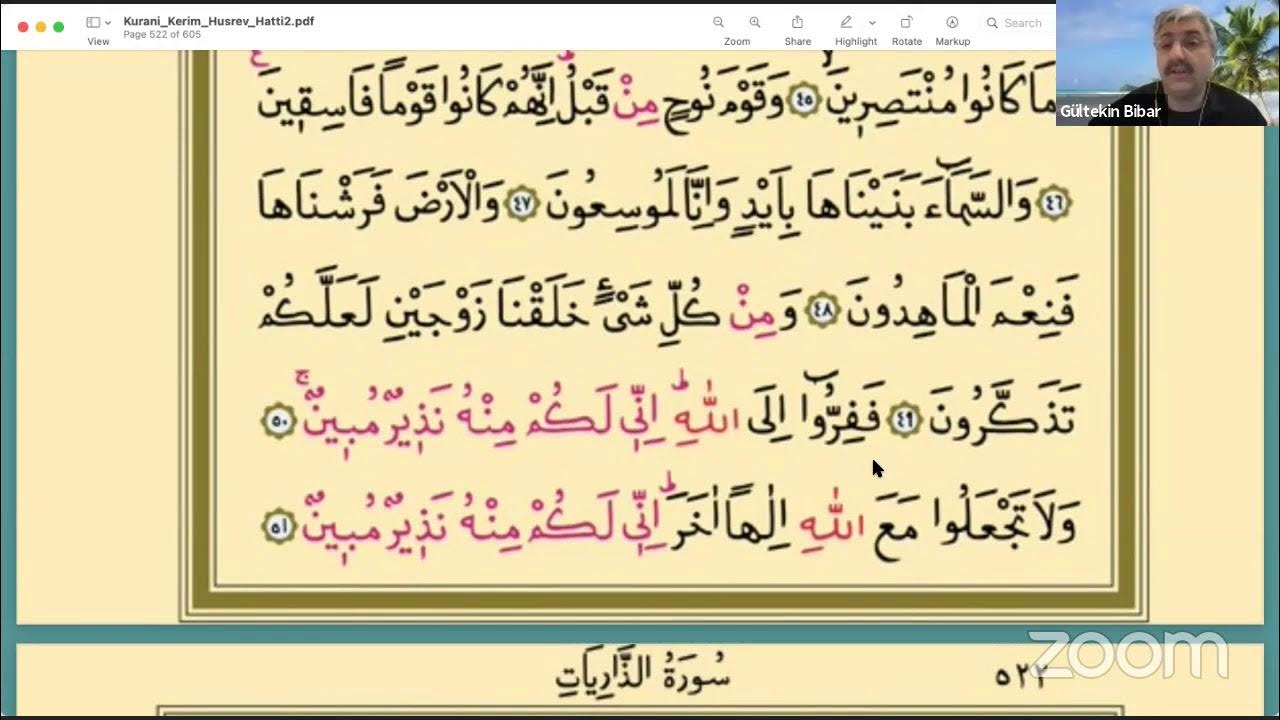 Ders 279 Zariyat Suresi 1 60 Kuran i Kerim Meal Dersi