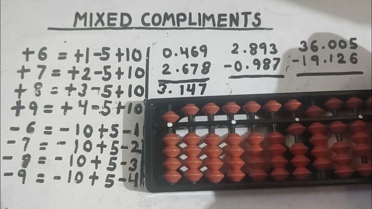 #abacus mixed compliment formulas decimal number addition/subtraction ...