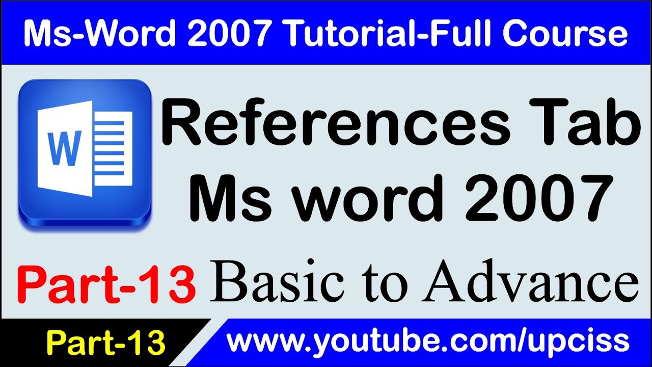 Ms Word 2007 Tutorial Part 13 YouTube Ms Word 2007 Tutorial Part 13 YouTube