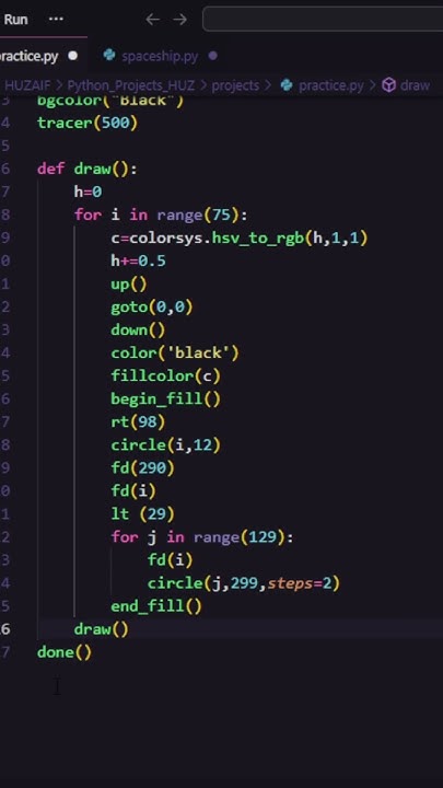 Amazing Rotating Python Graphics Design | #code #coding #python #turtle #shorts #viralshorts ...