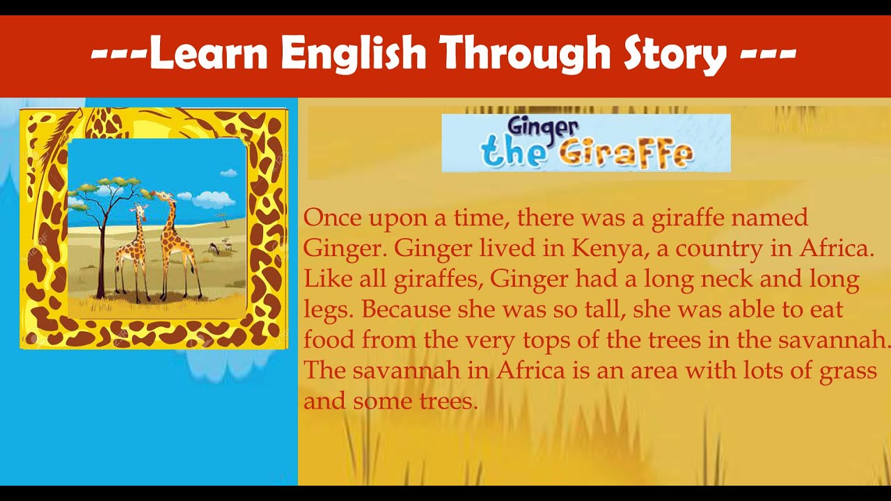 learn English through story | Ginger the Giraffe - YouTube