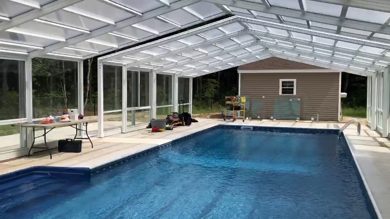 Roll-A-Cover's Retractable Pool Enclosure and Walkway - YouTube