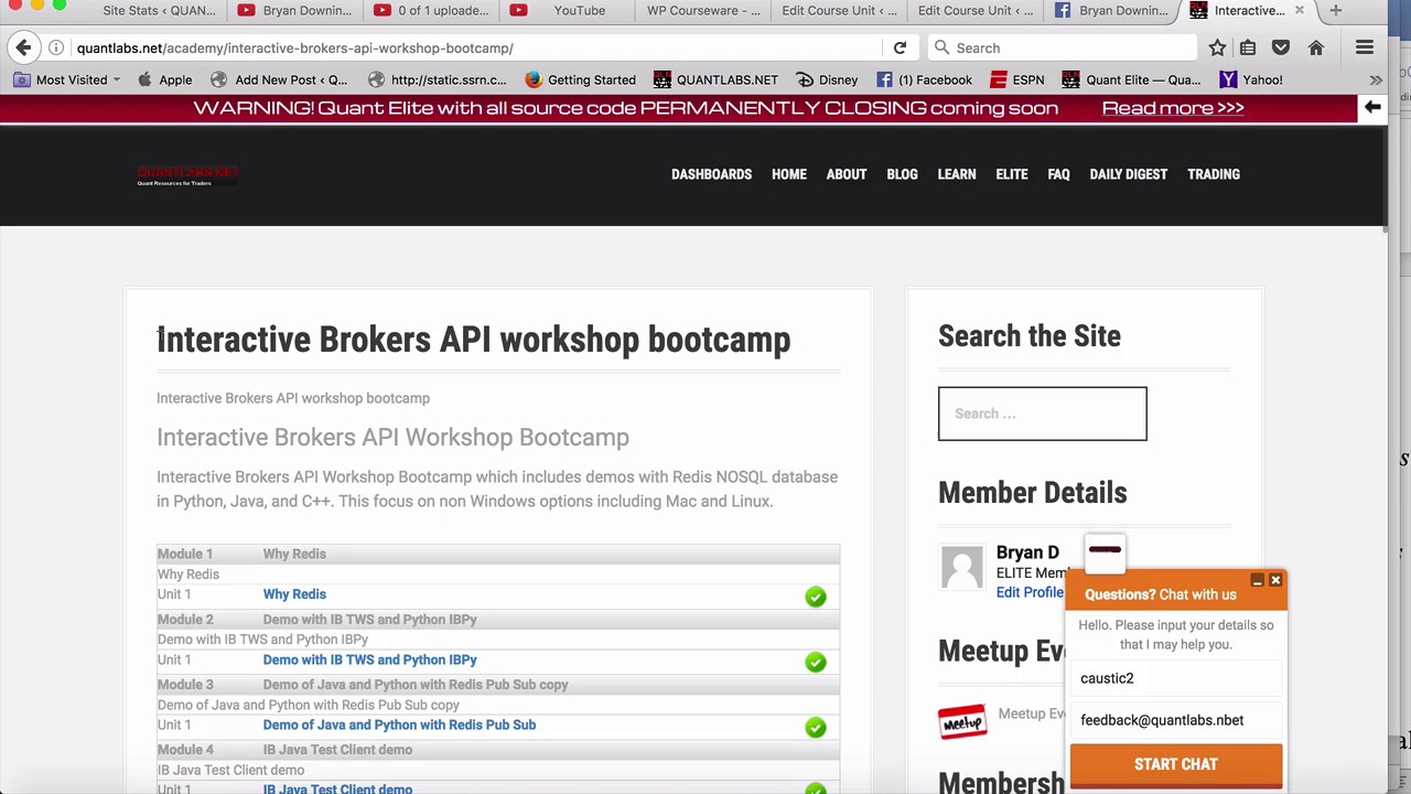 New Interactive Brokers API workshop LIVE session posted - YouTube