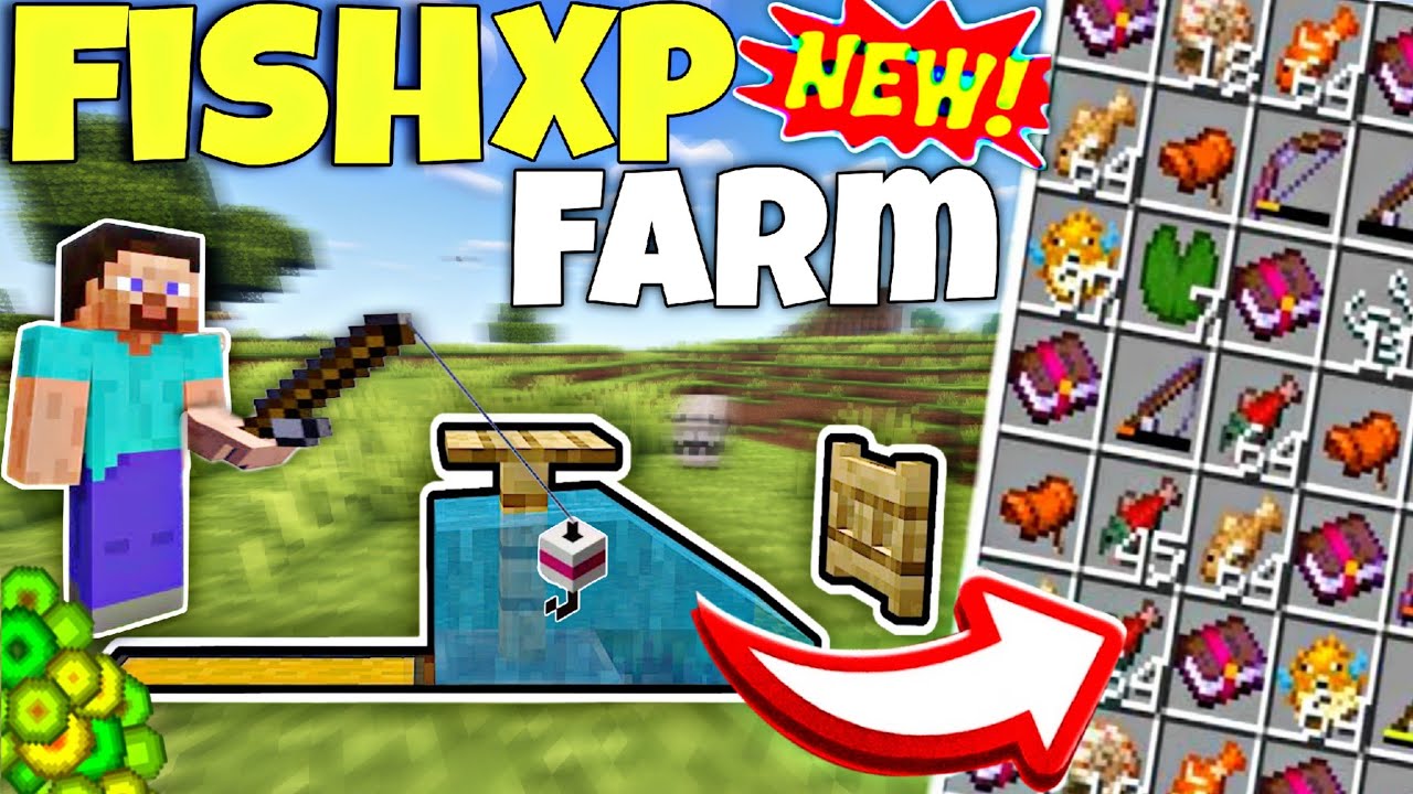 EASIEST AFK Fish Xp Farm Minecraft Bedrock 1.21! - YouTube