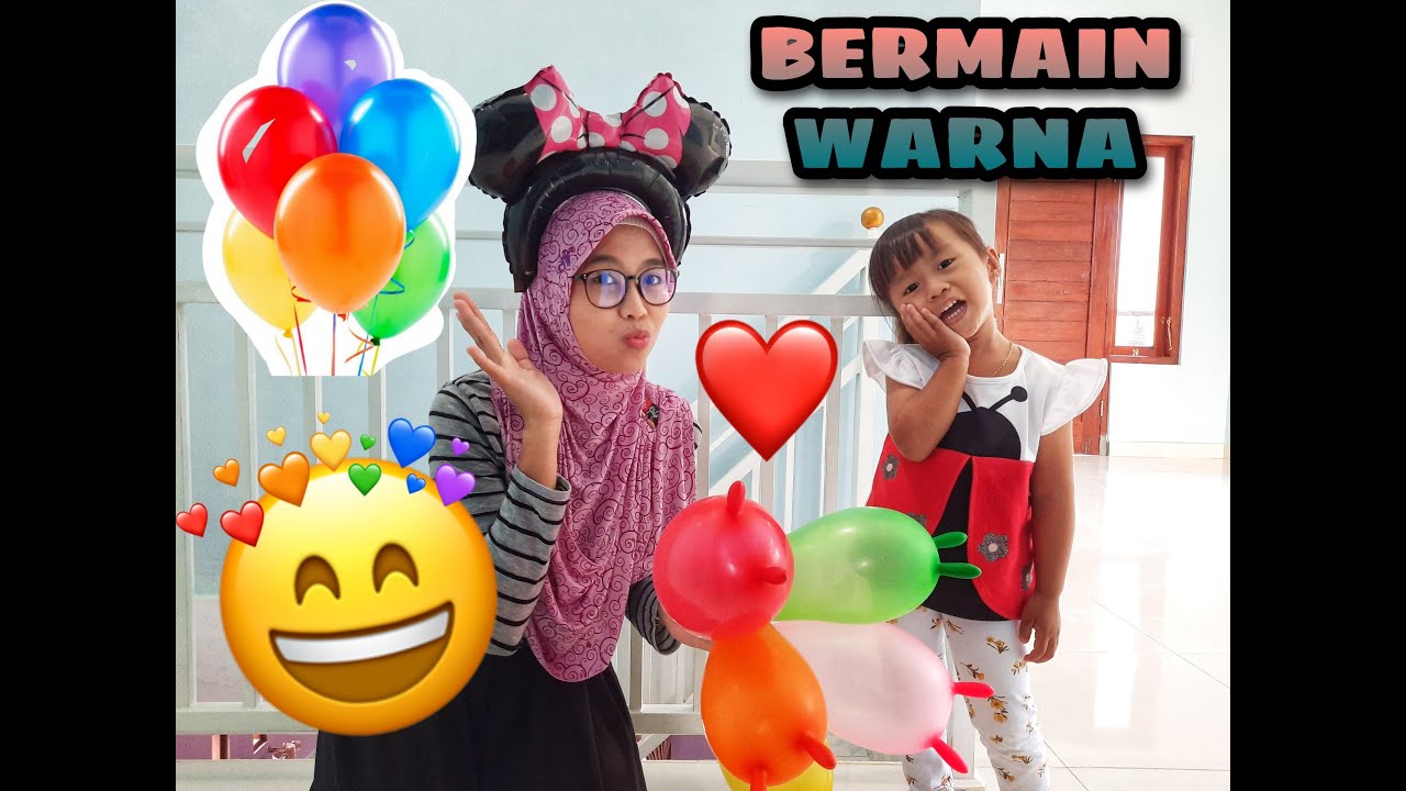 Bermain warna dengan balon warna warni | Playing colour with finger ...