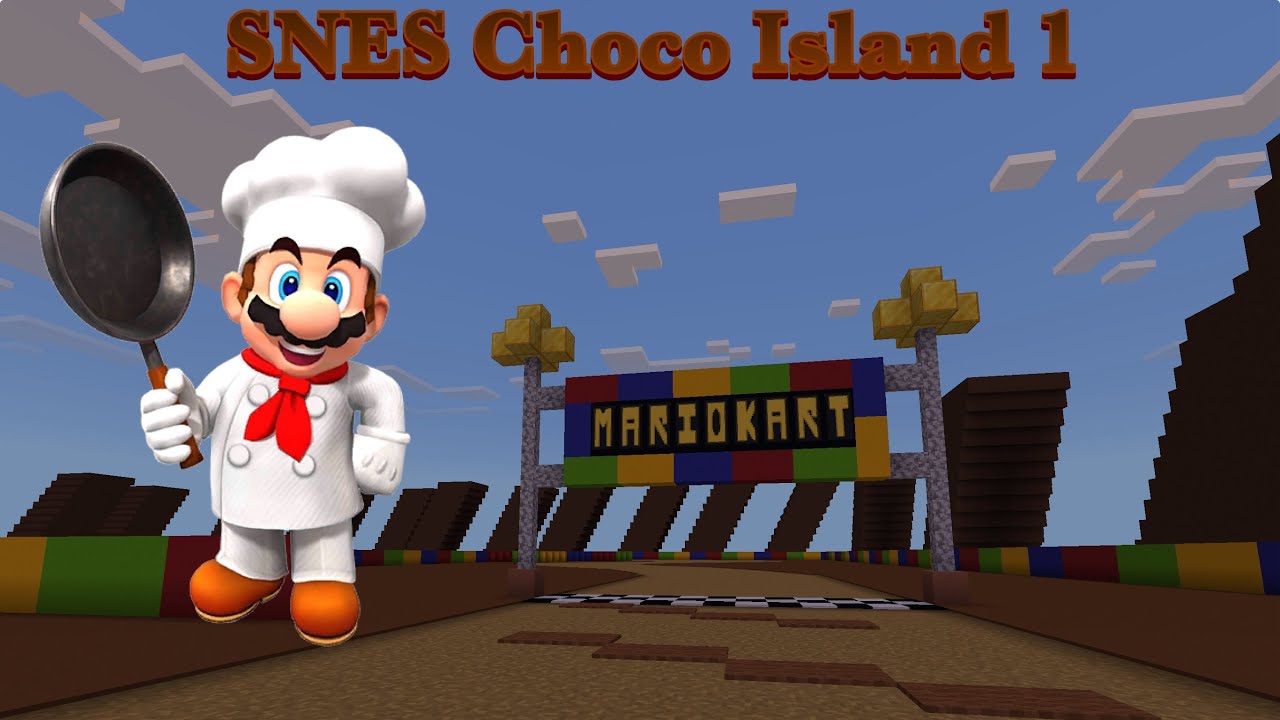Mario Kart Minecraft - SNES Choco Island 1 *Remastered* - YouTube