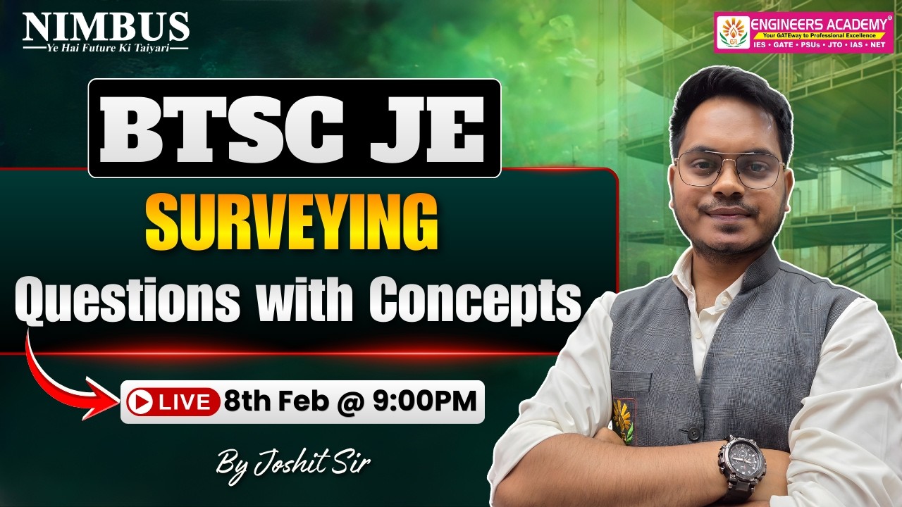 BTSC JE Survey Live Classes | Questions with Concepts | BTSC JE Civil ...