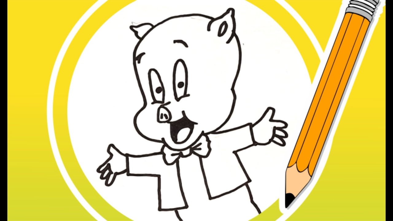 Como dibujar a Porky / How to draw Porky Pig - YouTube