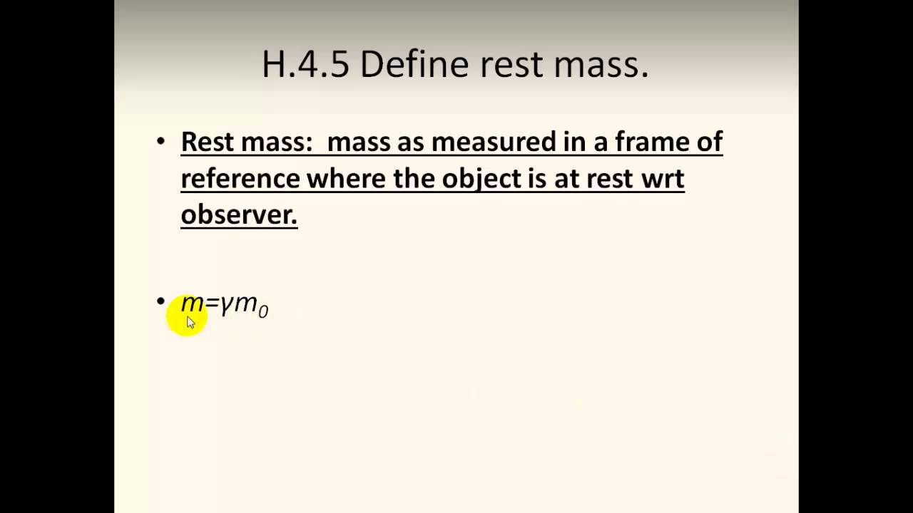 H4 rest mass, mass energy - YouTube