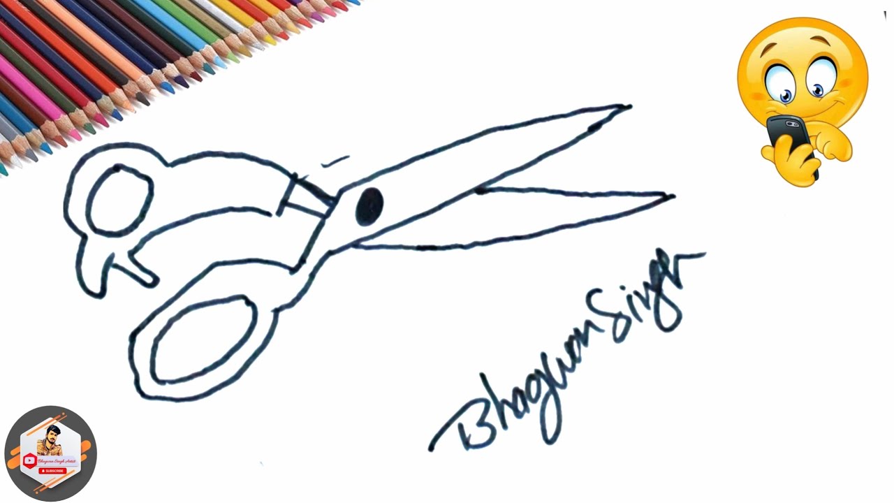 How to Draw A Scissor Step by Step - YouTube