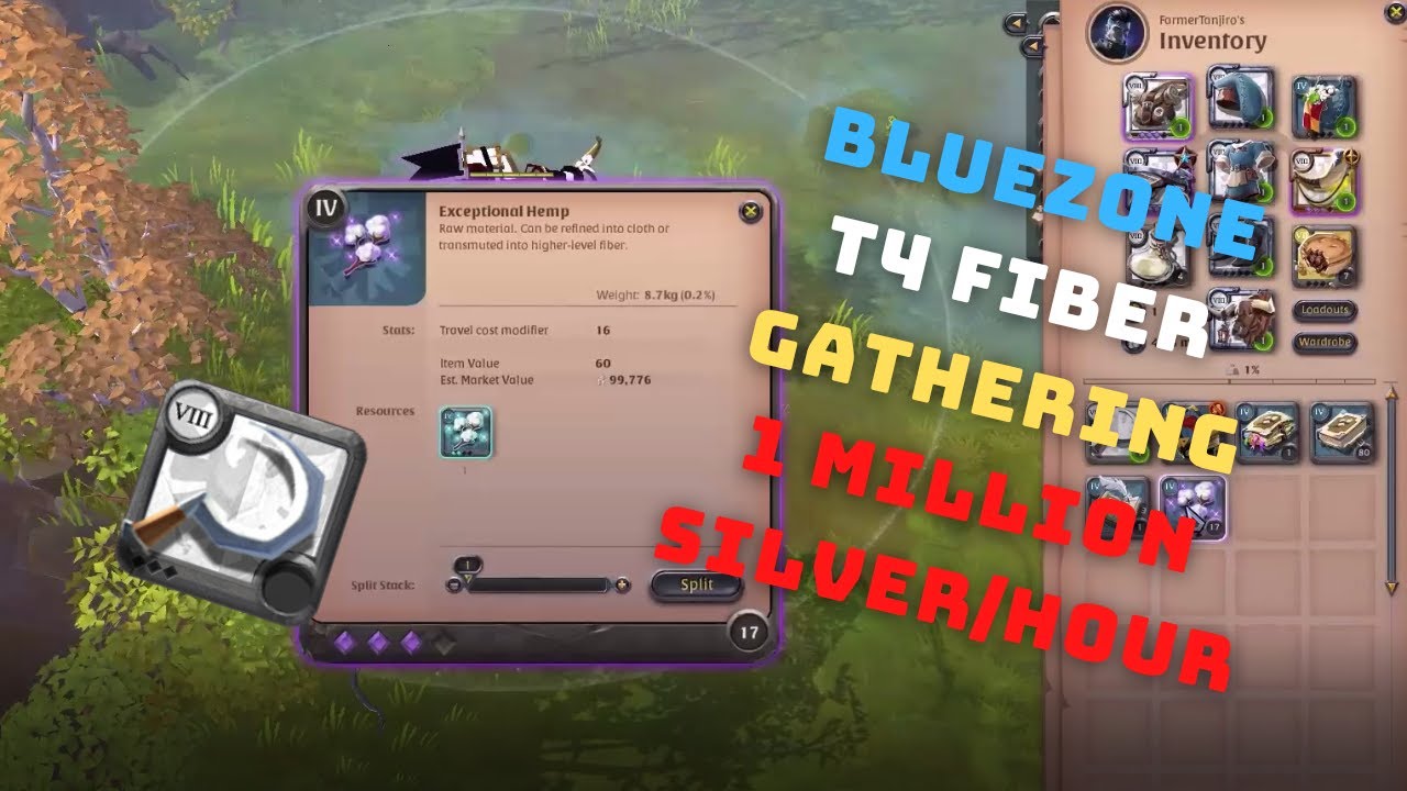 Albion Online BLUEZONE Fiber Gathering Is Profitable (Powerleveling To ...