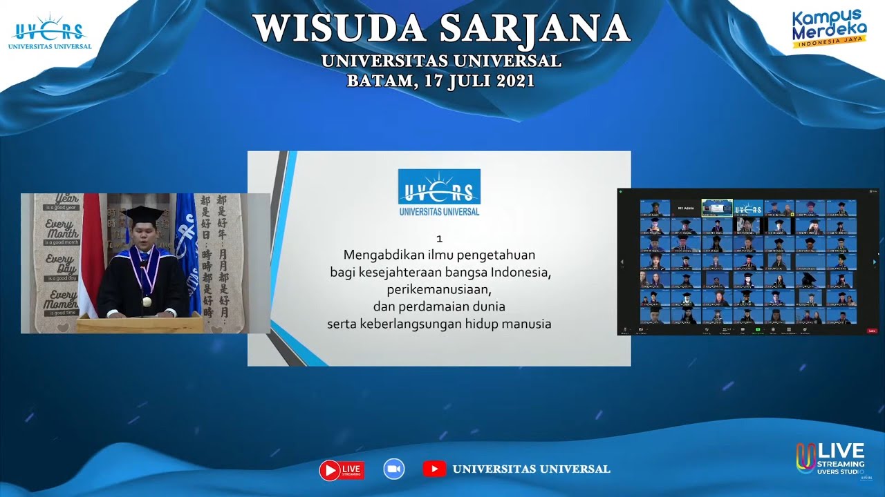 Wisuda Sarjana Universitas Universal Periode Juli 2021 - YouTube